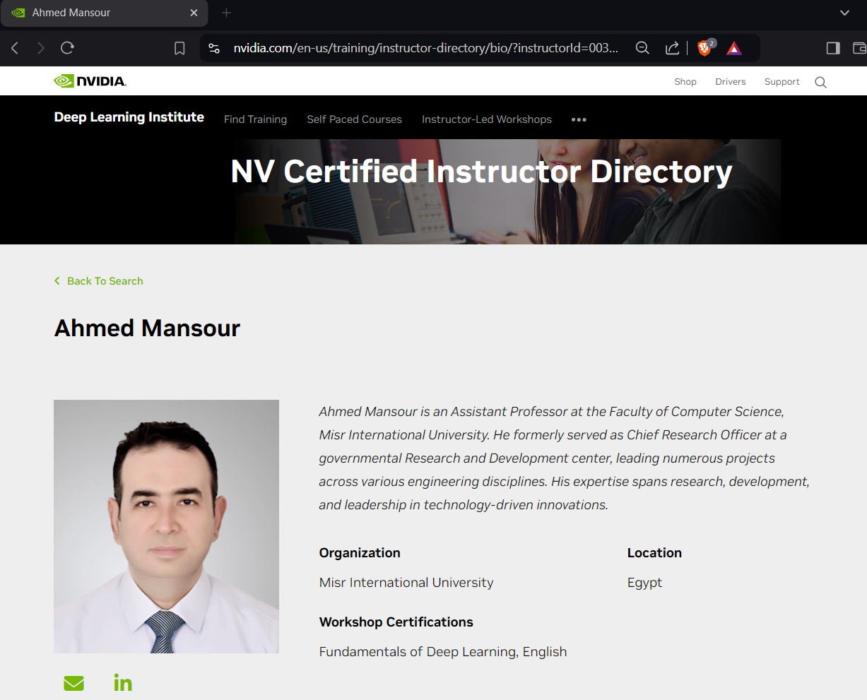 Dr. Ahmed Mansour Becomes an NVIDIA DLI Ambassador – A New Milestone ...